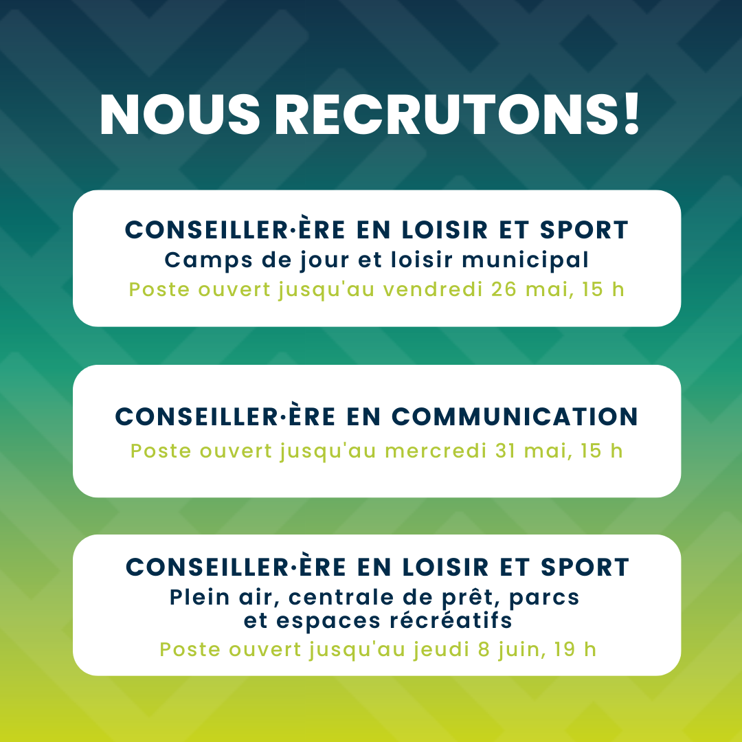 Le CSLE affiche trois nouveaux postes! – Conseil Sport Loisir de l'Estrie